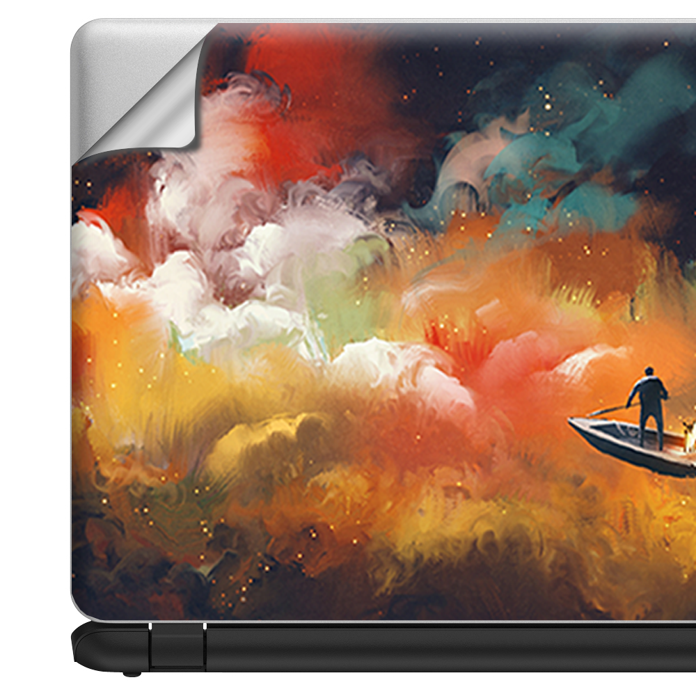 Universal Laptop Skins wrap for 15" - orange red blue galaxy boat | eBay