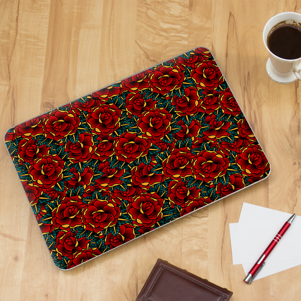 Universal Laptop Skins wrap for 15" - red gold roses tattoo | eBay